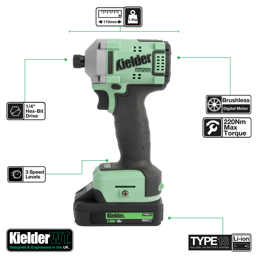 Kielder Impact Drivers - TYPE18 Cordless Automotive Impact Drivers with ...